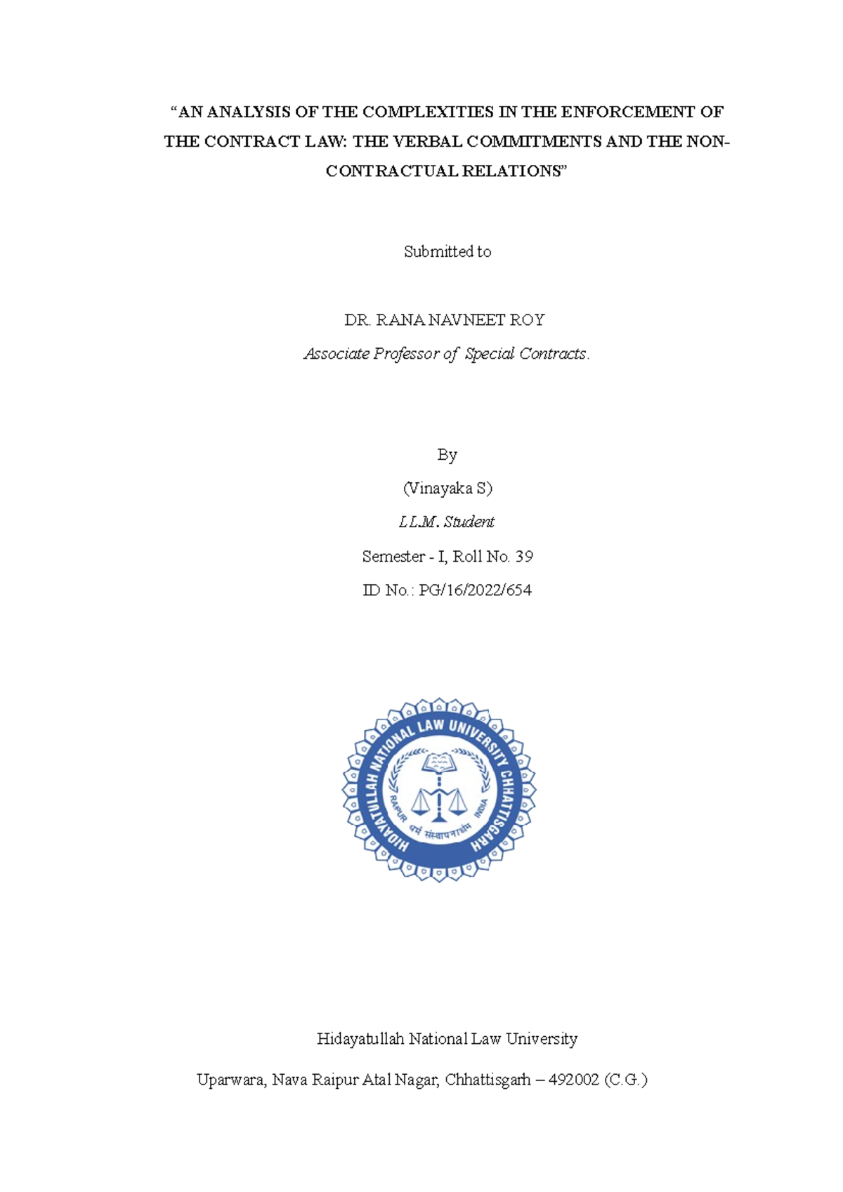 An Analysis Of The Complexities In The Enforcement Of The Contract Law ...