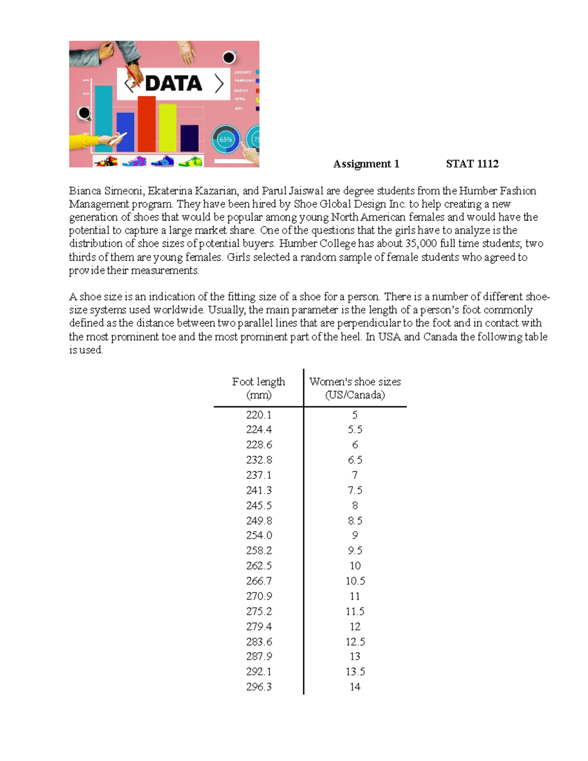 STAT 1112 Winter 2021 Assignment 1 - Assignment 1 STAT 1112 Bianca Simeoni, Ekaterina Kazarian ...