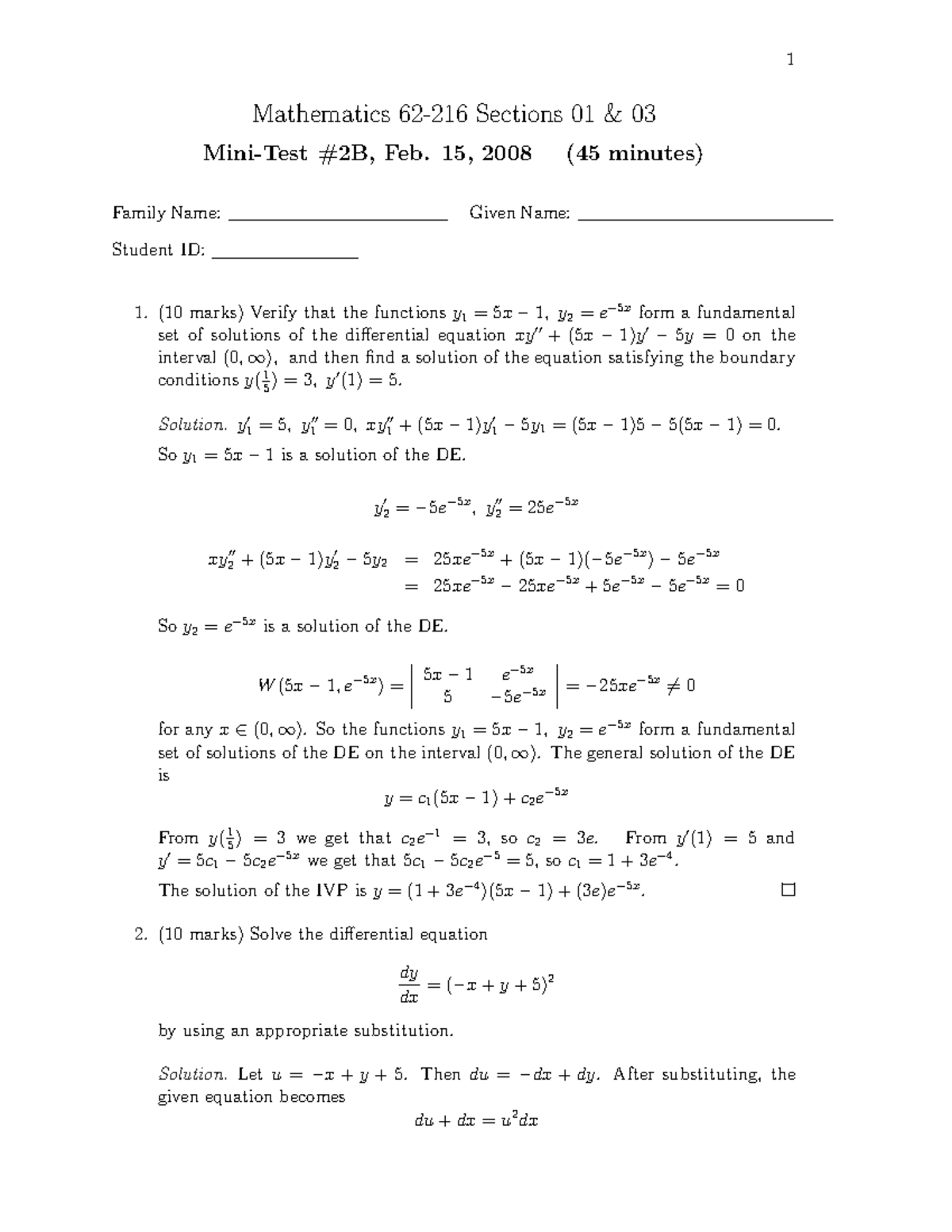 Exam 15 February 2008, questions and answers - midterm 2b - 1 ...
