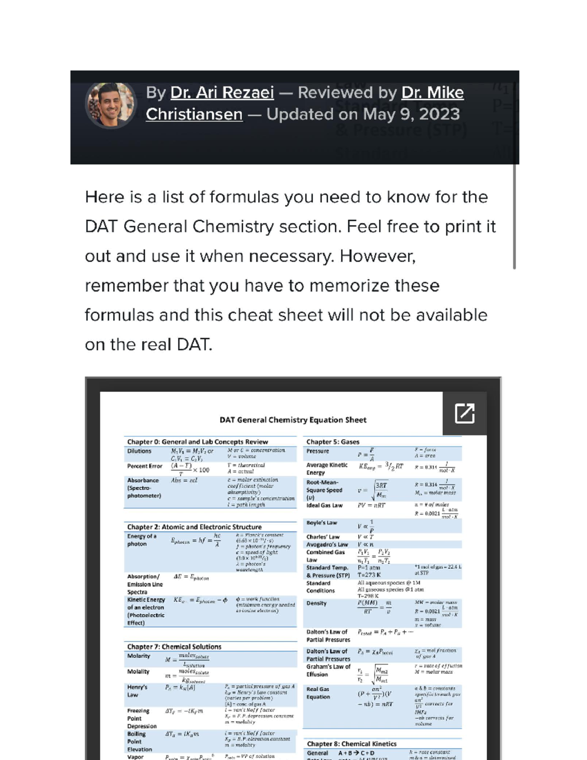 Chem 4 - Formulas - BIOC*2580 - Studocu
