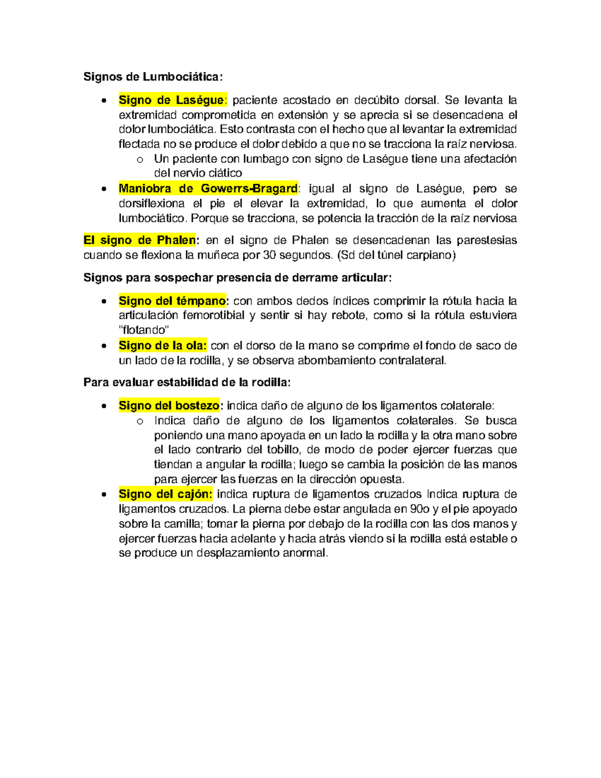 SOMA - Signos de Lumbociática: Signo de Laségue: paciente acostado en ...