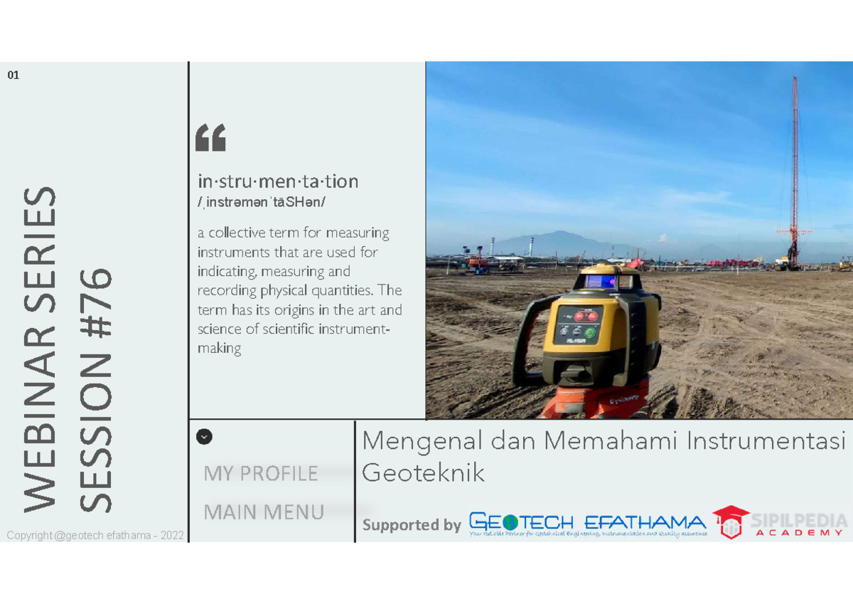 Mengenal DAN Memahami Instrumentasi Geoteknik - WEBINAR SERIESSESSION ...