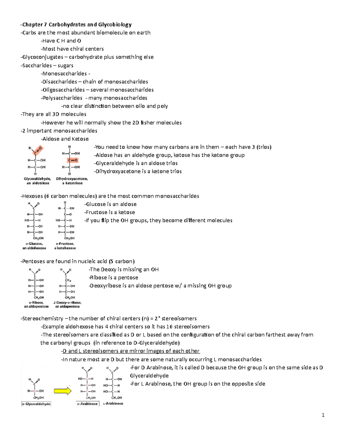 Exam Ch 7-9 - CH 7-9 -Chapter 7 Carbohydrates and Glycobiology -Carbs ...