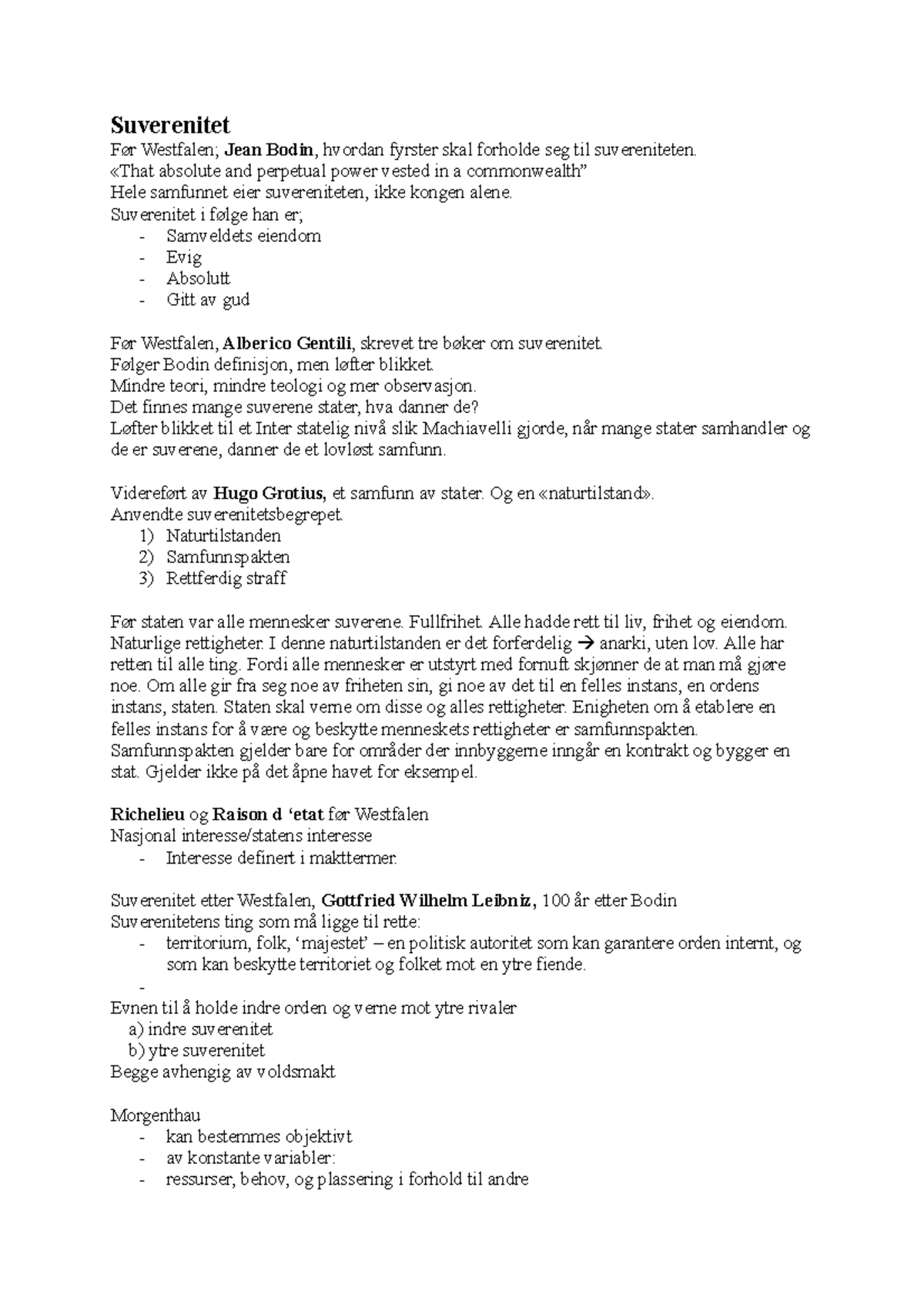 Suverenitet - Internasjonal politikk - Suverenitet Før Westfalen; Jean ...