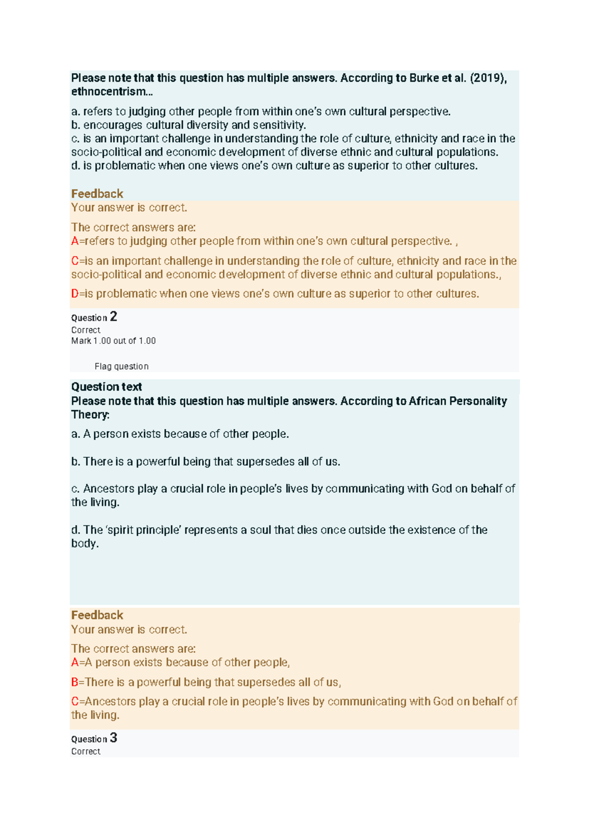 PYC4802 Assignment 2 Feedback - Please note that this question has multiple answers. According ...