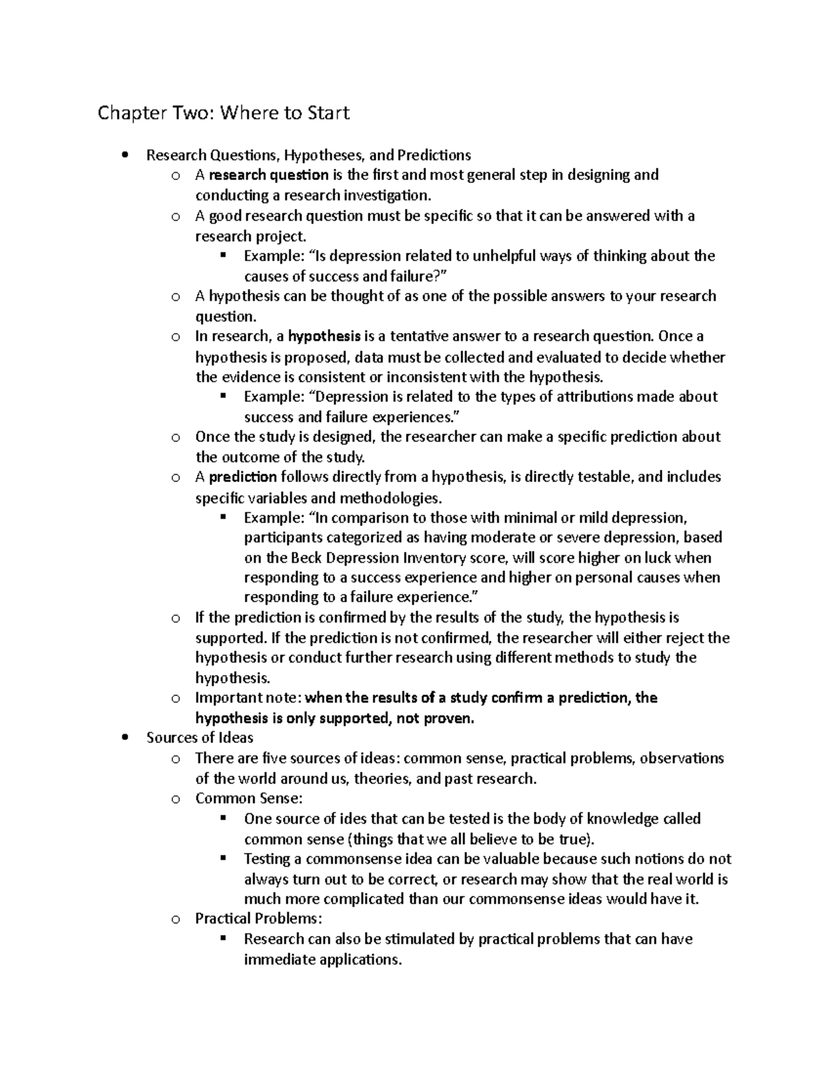 PSY 290 Chapter Two Notes - Chapter Two: Where to Start Research ...