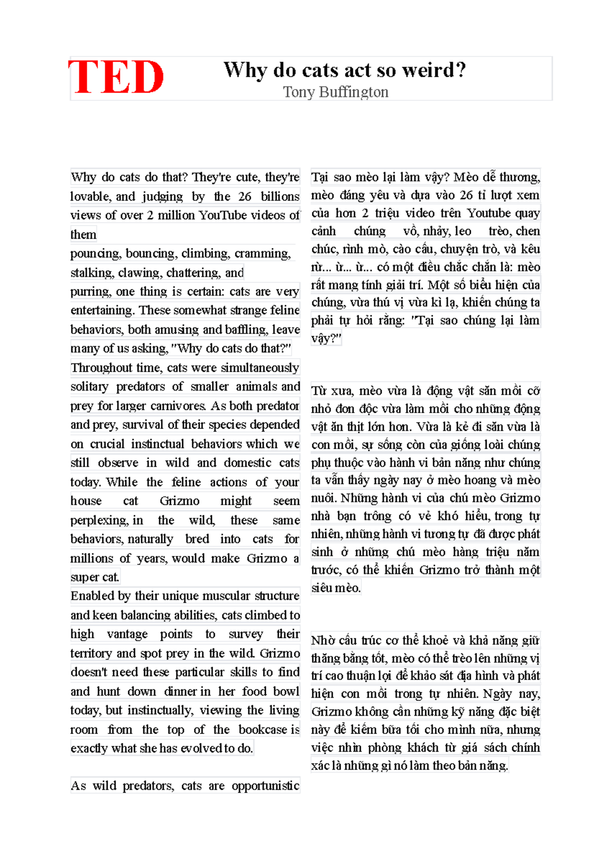 Why do cats act so weird - add - Why do cats act so weird? Tony ...