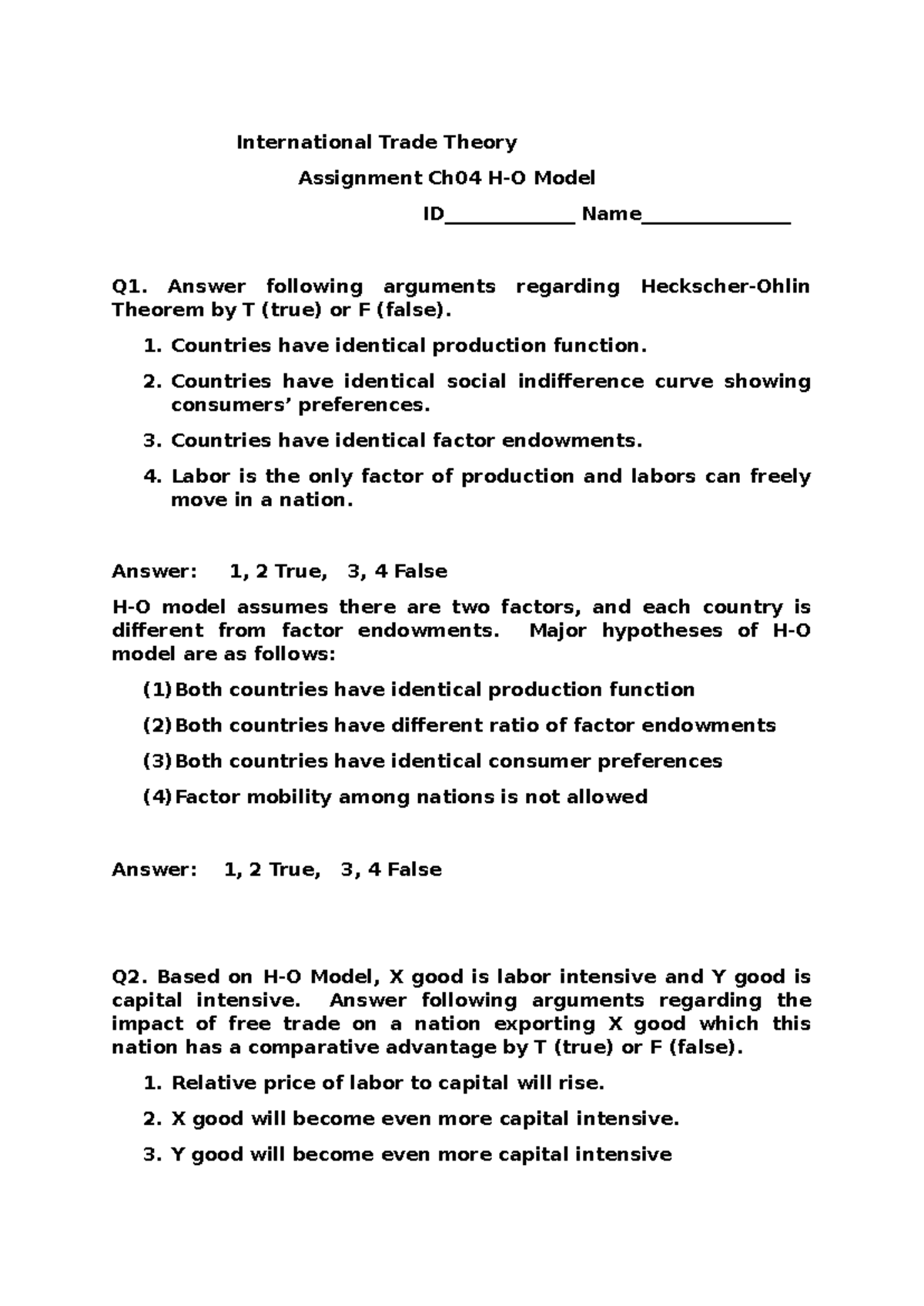 Solution Intl Trade Assignment Ch04 H-H 240401 m - International Trade ...