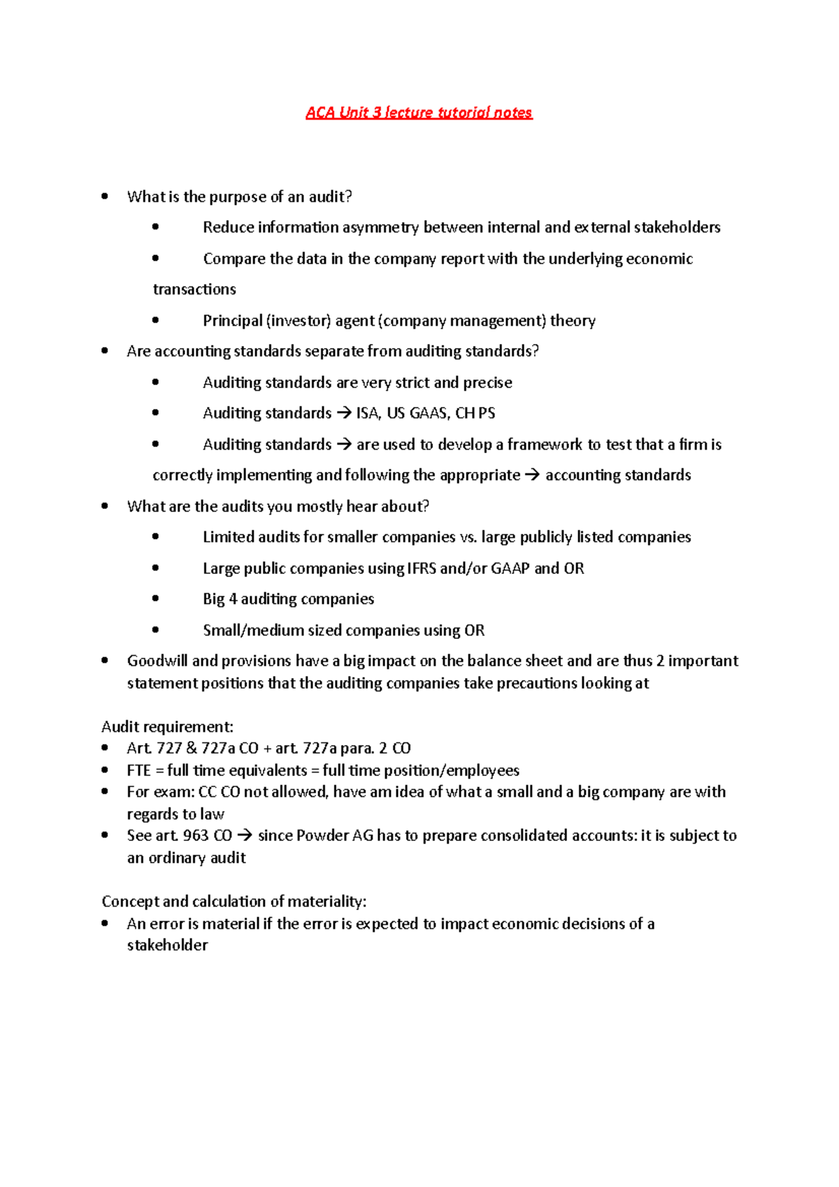 Aca Unit 3 Lecture Tutorial Notes Aca Unit 3 Lecture Tutorial Notes What Is The Purpose Of An