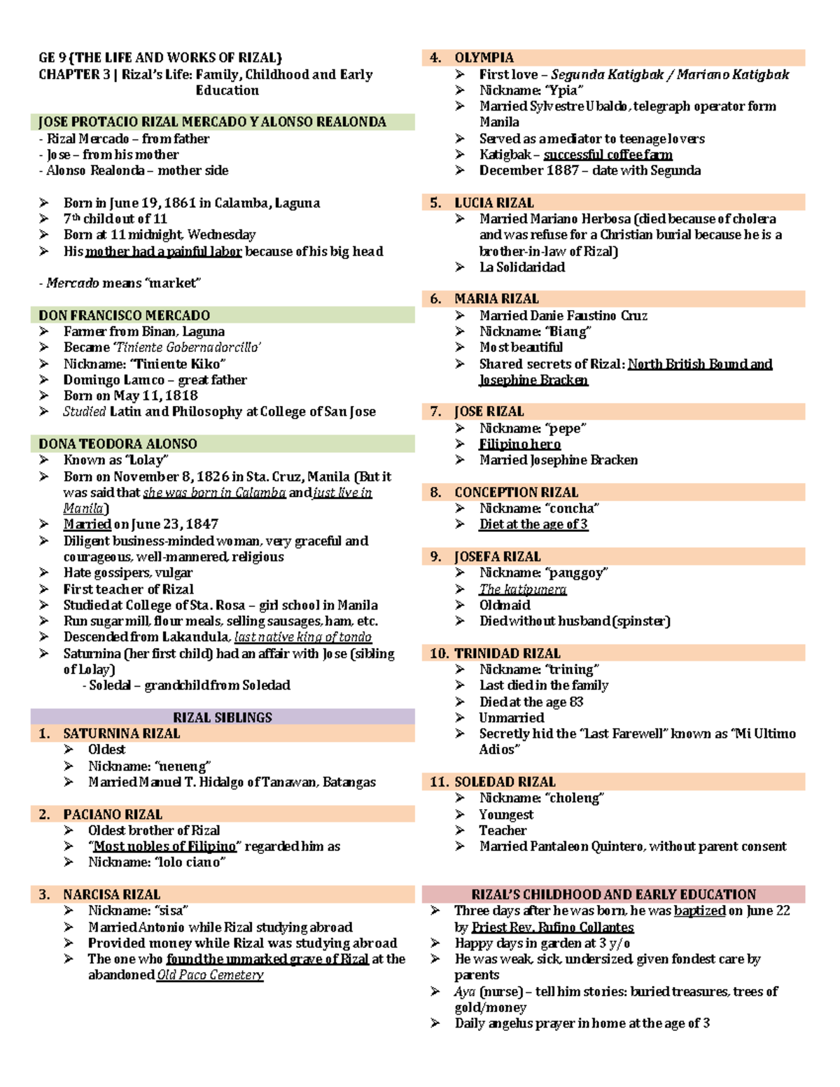 GE 9 Chapter 3 Transes - Reviewer - GE 9 (THE LIFE AND WORKS OF RIZAL ...