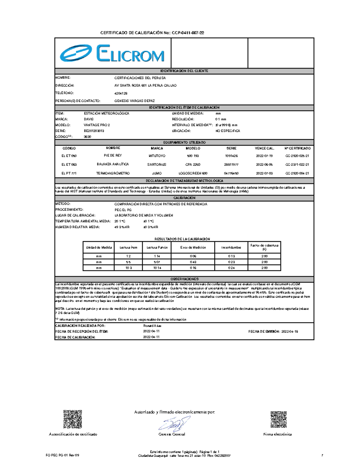 CCP 0411 007 22 - Apuntes - CERTIFICACIONES DEL PERÚ SA AV SANTA ROSA ...