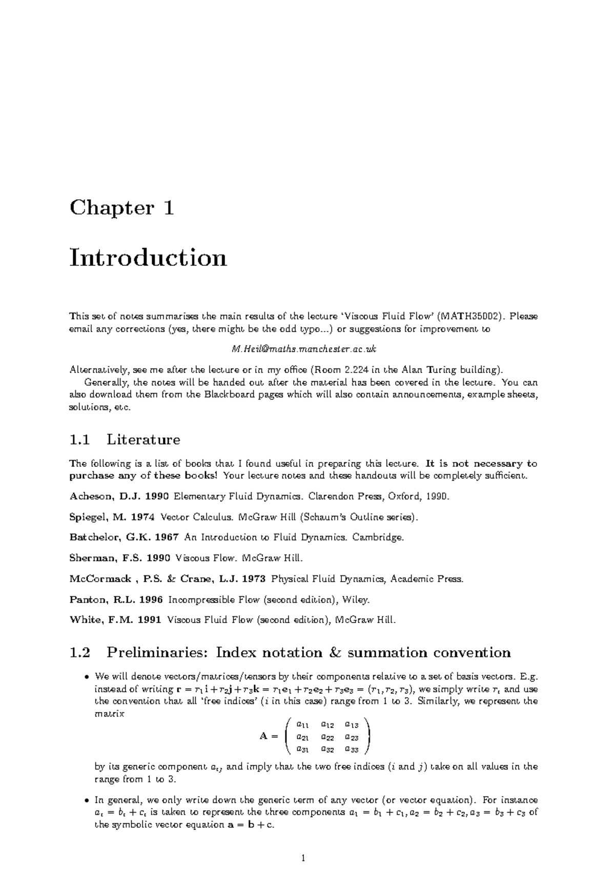 Fluids Summary Lecture Notes Chapter 1 Introduction This Set Of