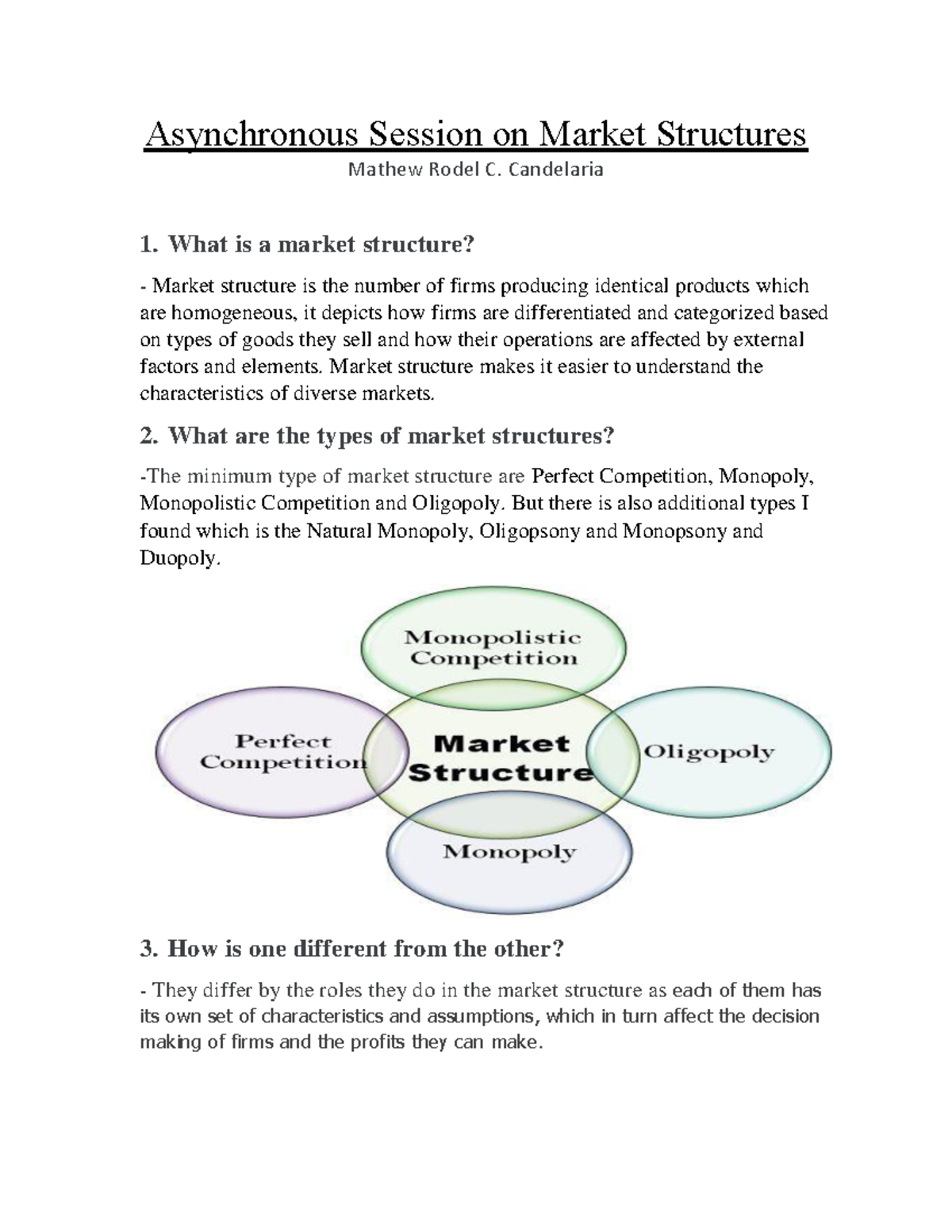 Asynchronous Session on Market Structures ... - Asynchronous Session on ...