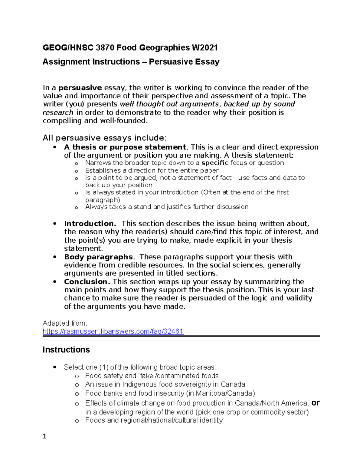 Instructions Persuasive Essay GEOG HNSC 3870 Food Geographies W instructions-persuasive-essay-geog-hnsc-3870-food-geographies-w