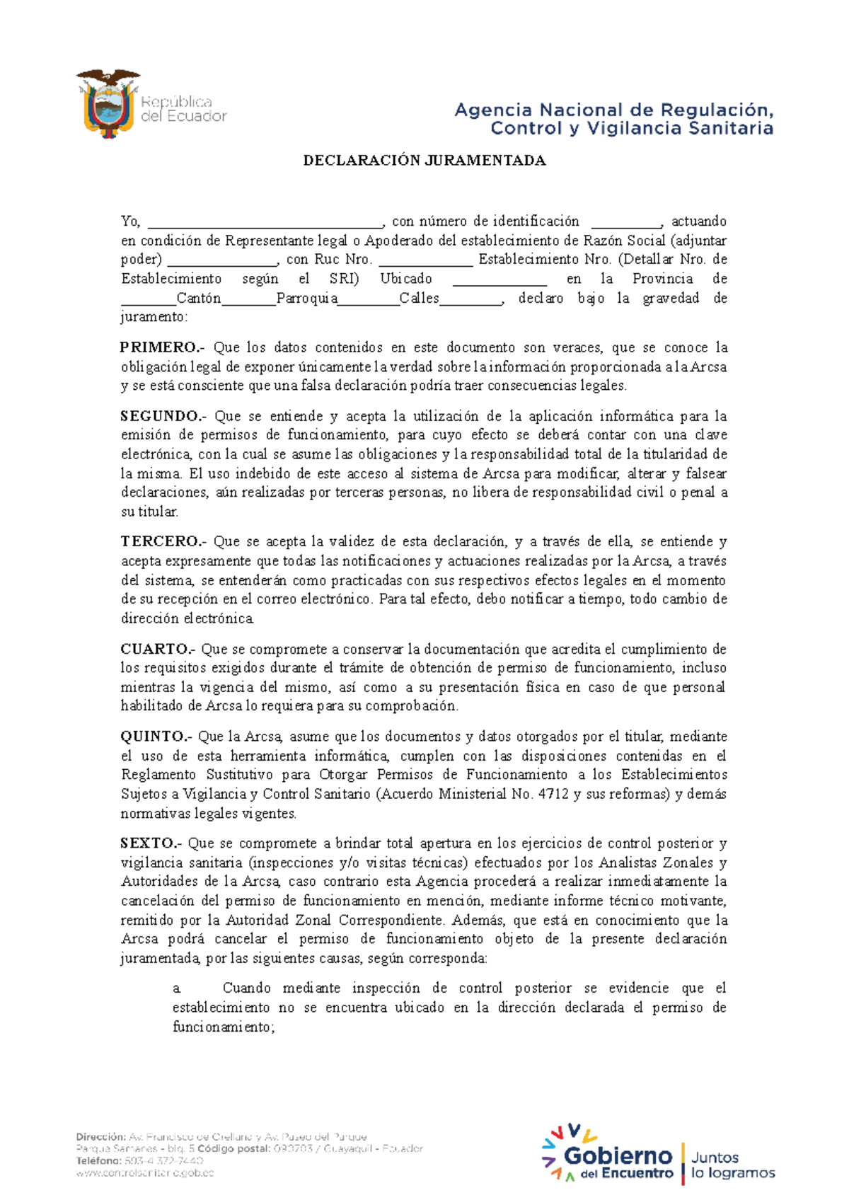 Declaracion juramentada - DECLARACIÓN JURAMENTADA Yo ...