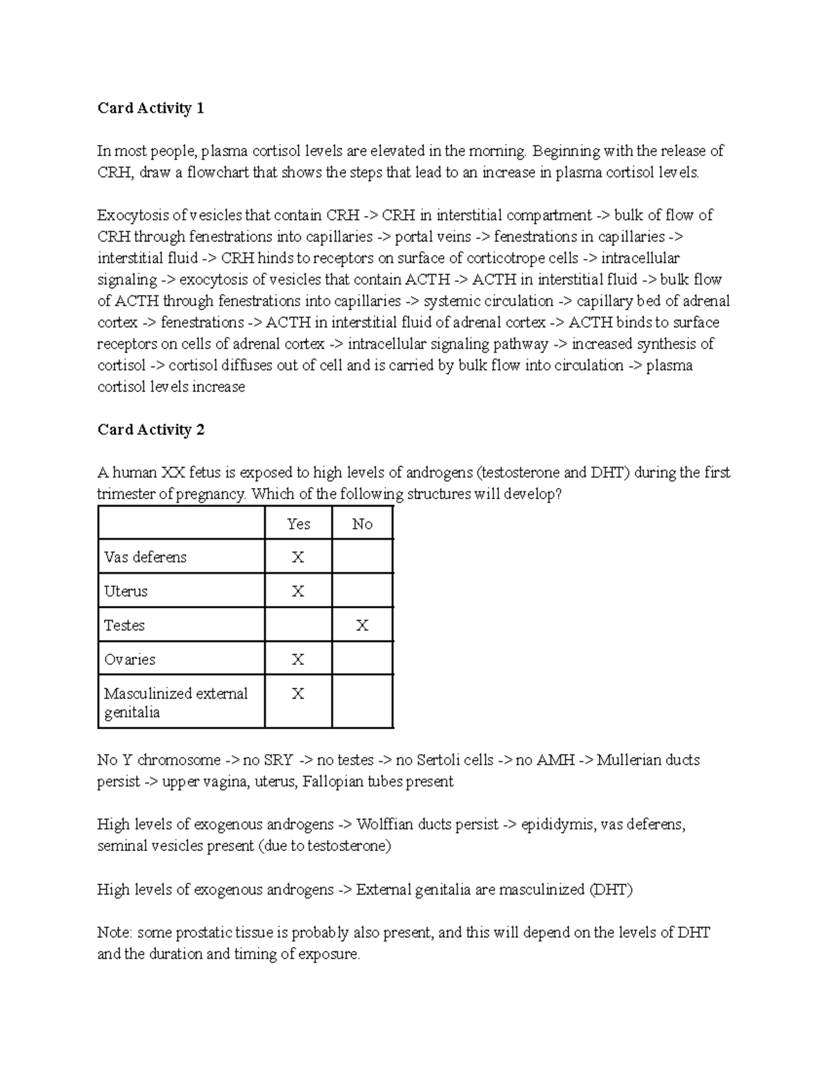 Verify - Module 9 - Card Activity 1 In most people, plasma cortisol ...