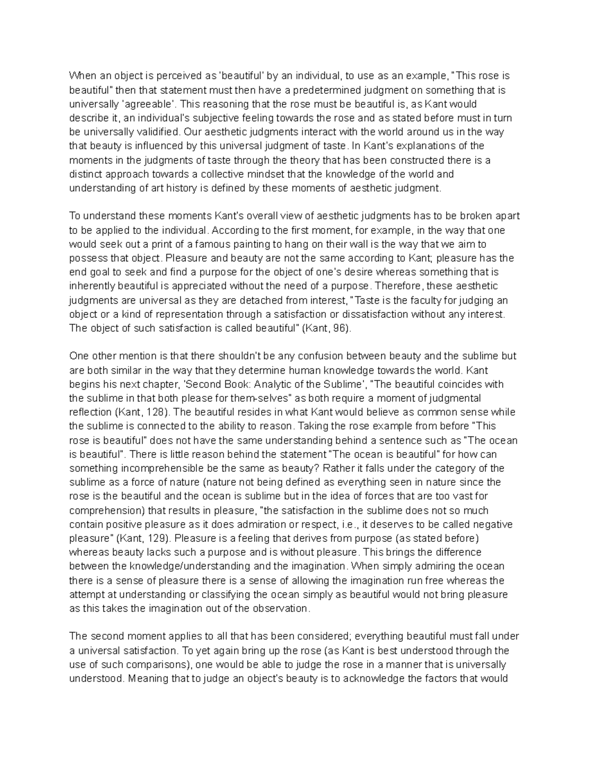 Aesthetic Judgment of Kant - When an object is perceived as ‘beautiful ...