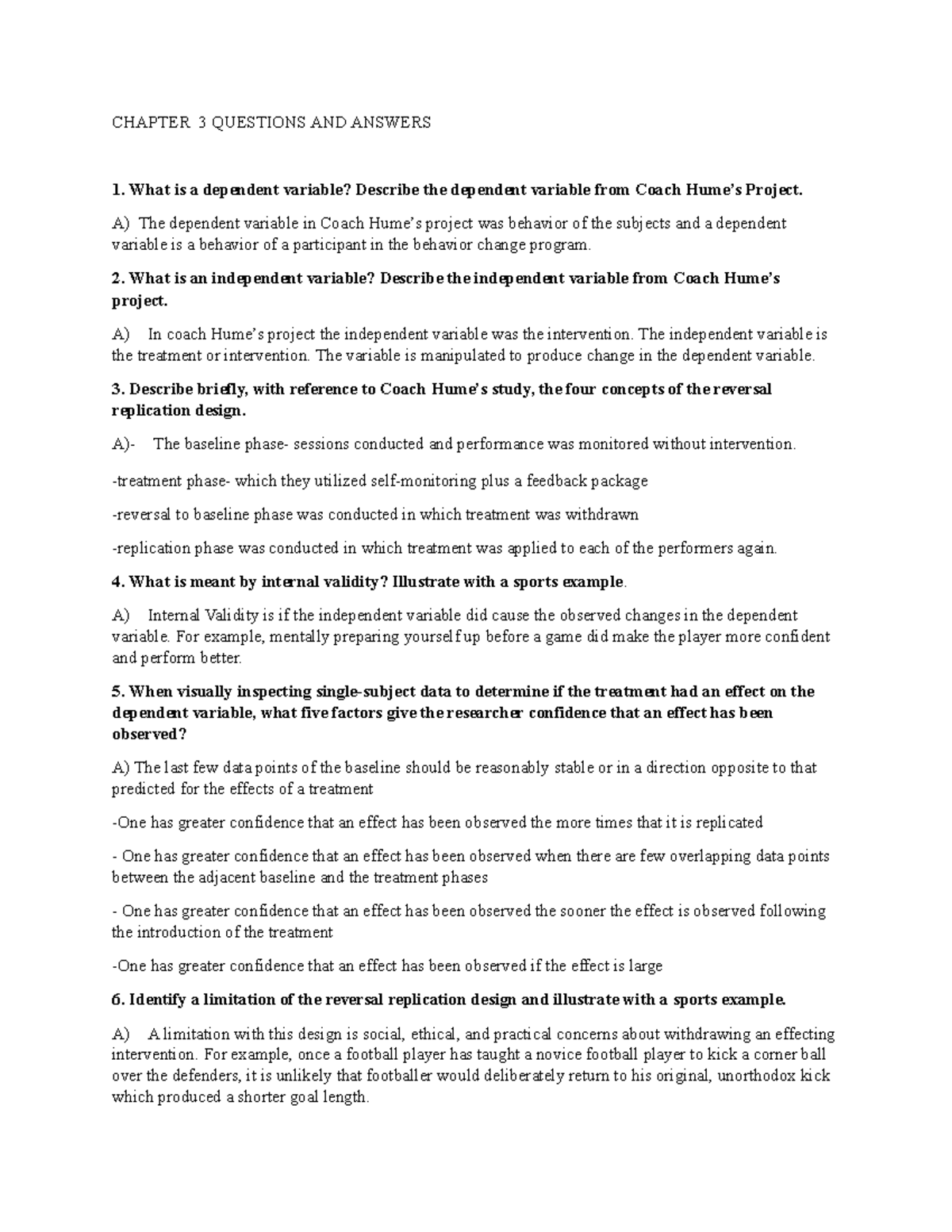 Chapter 3 Questions AND Answers - CHAPTER 3 QUESTIONS AND ANSWERS What ...