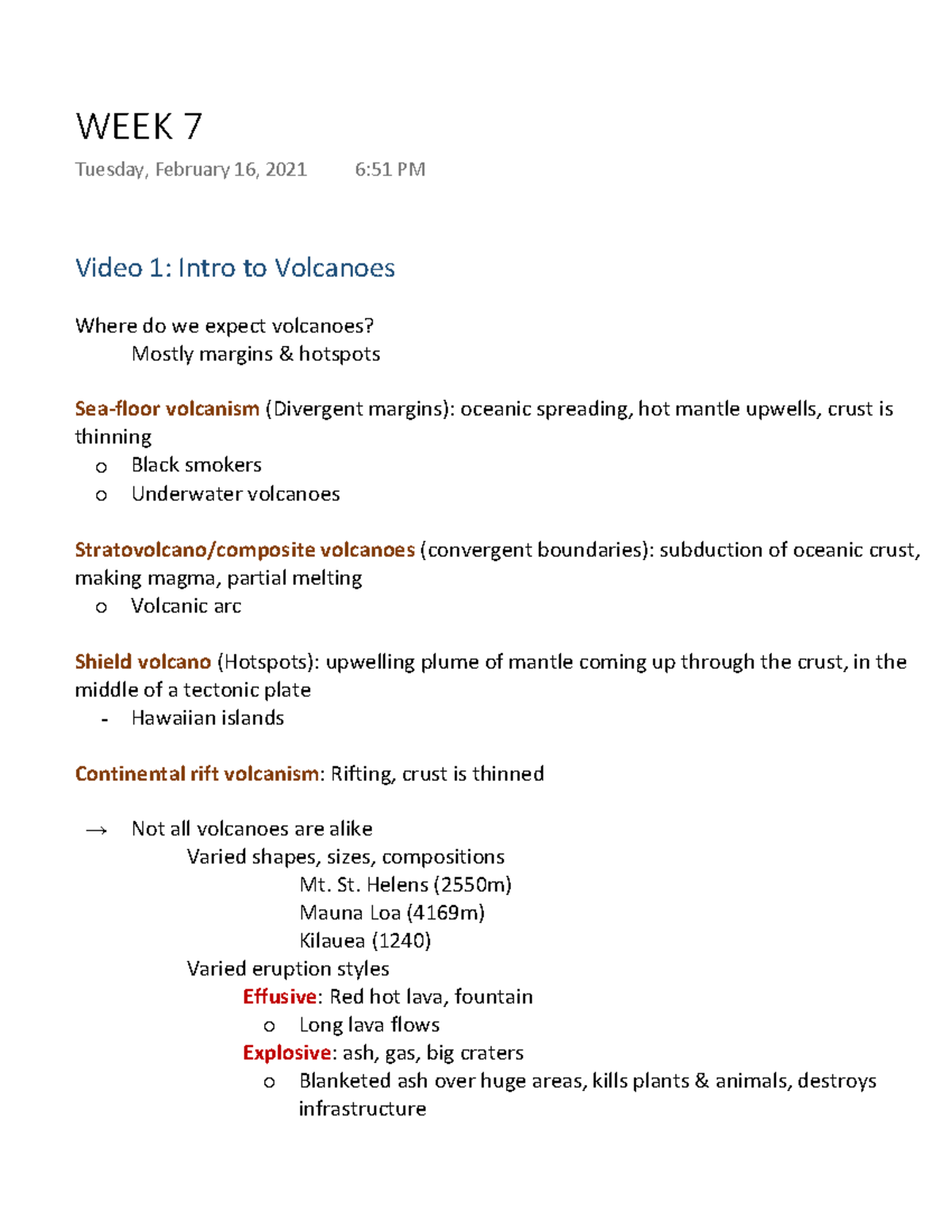 WEEK 7 - Volcanoes, eruptions, volcanic landforms, volcanic hazards ...