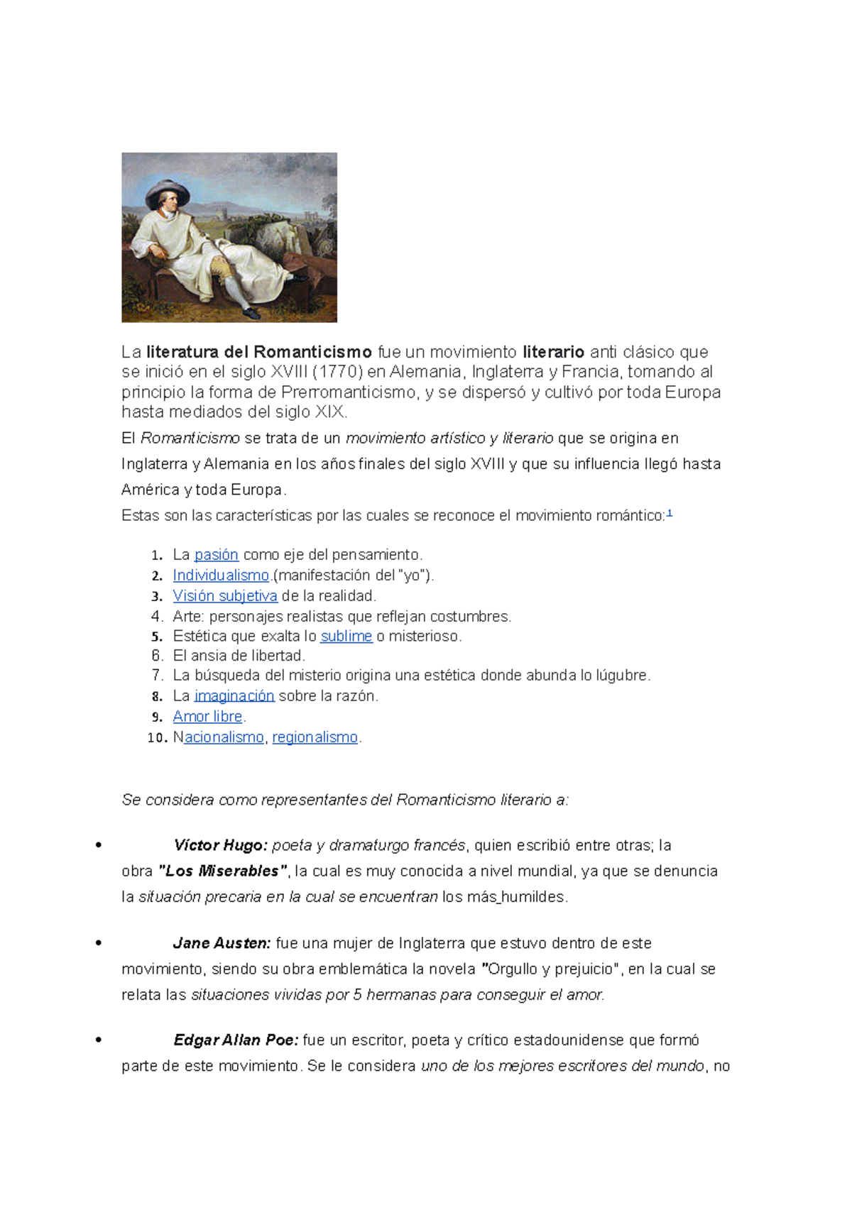 Literatura DEL Romanticismo Grado Noveno - La literatura del ...