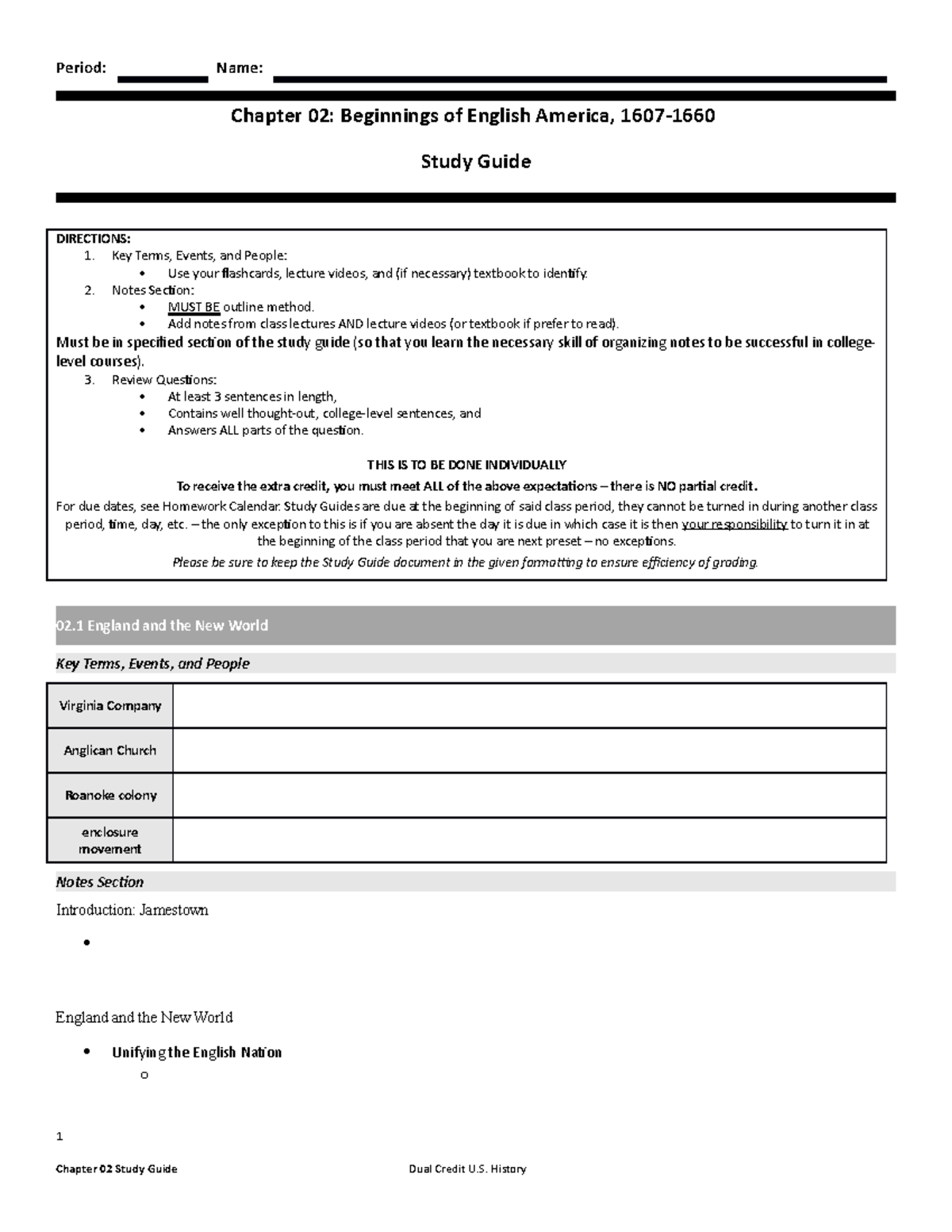 Ch 02 Study Guide - Chapter outline - Period: Name: Chapter 02 ...