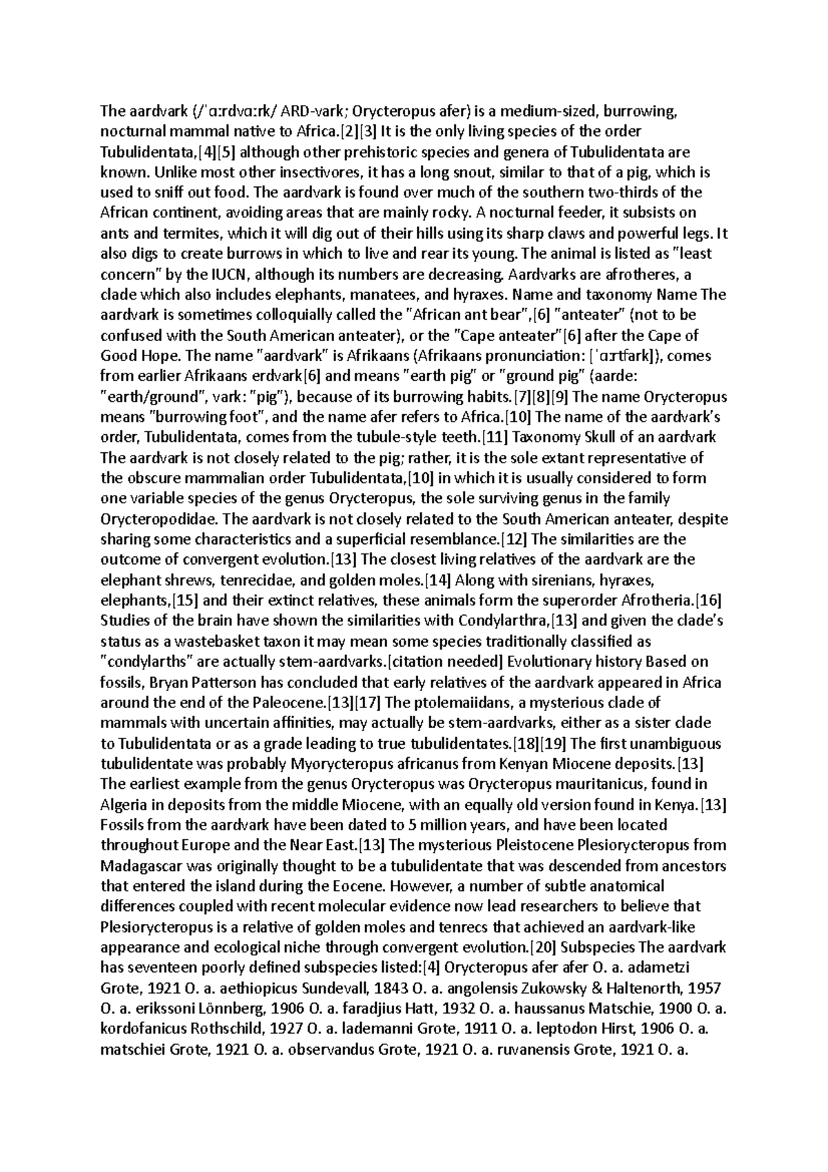 The aardvark - Summary - The aardvark (/ ˈɑːrdv ɑːrk/ ARD-vark ...