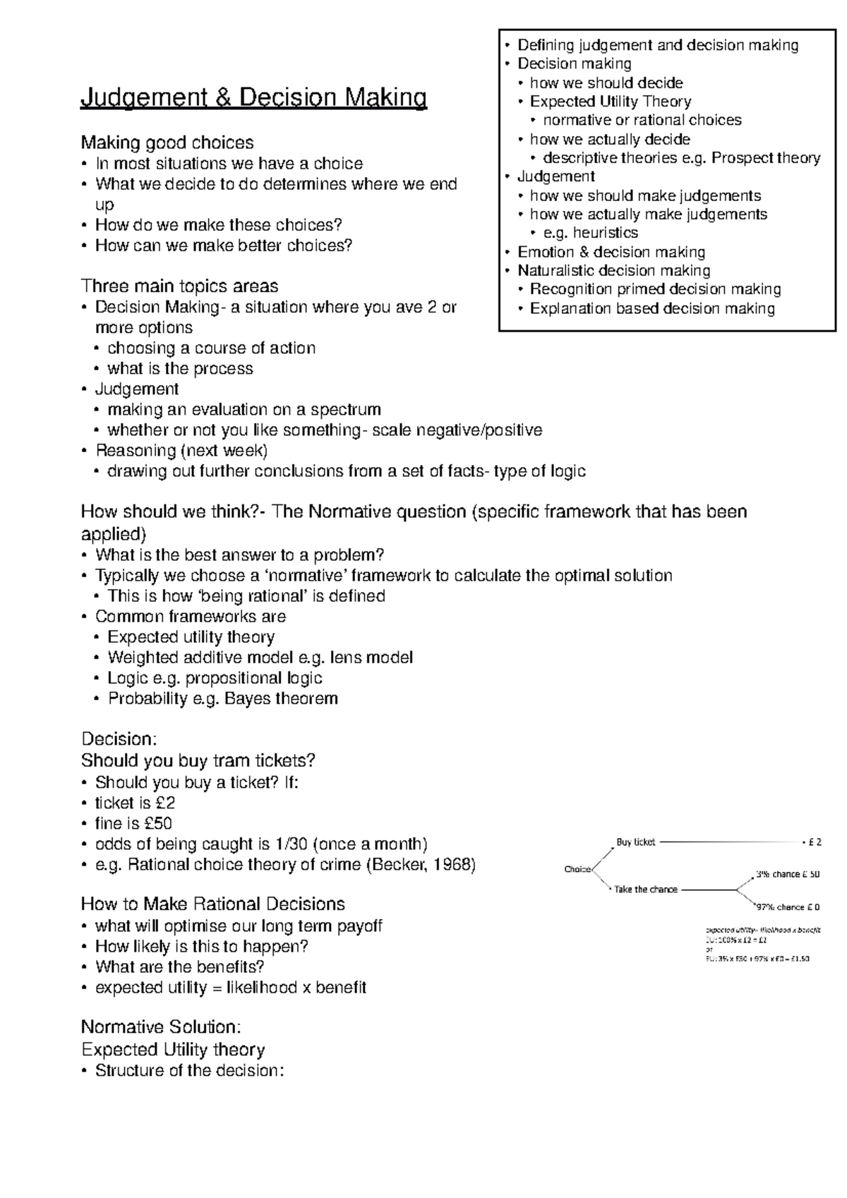 Judgement and Decision Making - Judgement &amp; Decision Making Making ...