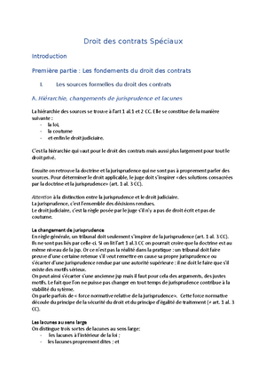 Fiches Contrats spéciaux - Fiches : droit contrats spéciaux Première ...