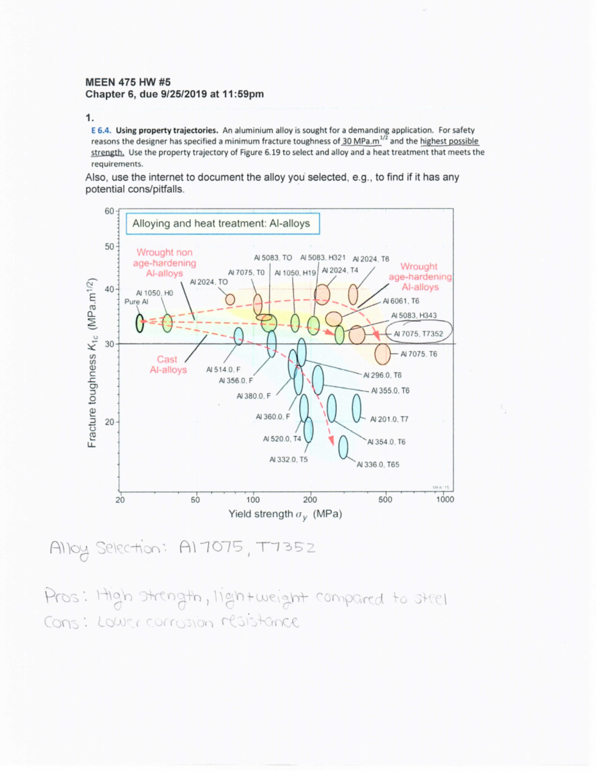 Homework 5 - MEEN 475 HW Chapter 6, due at 11:59pm 1. E 6. Using ...