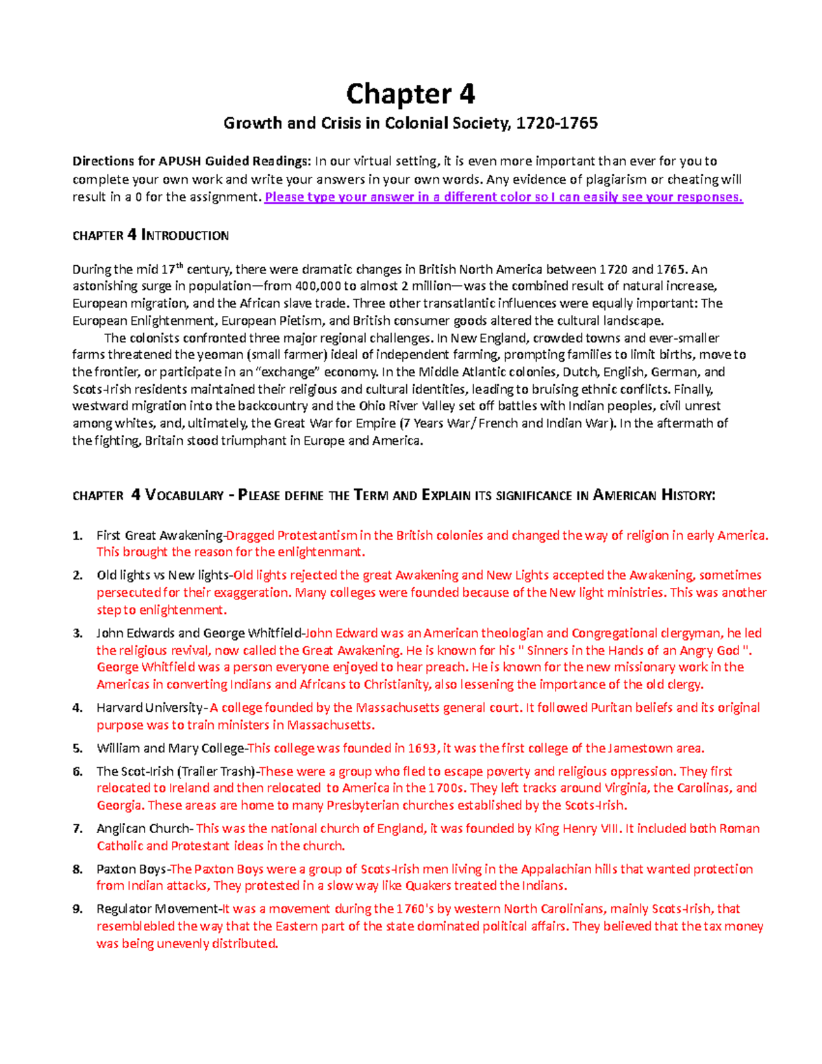 Copy of Chapter 4 Guided Reading - HIST 103 - VCU - Studocu