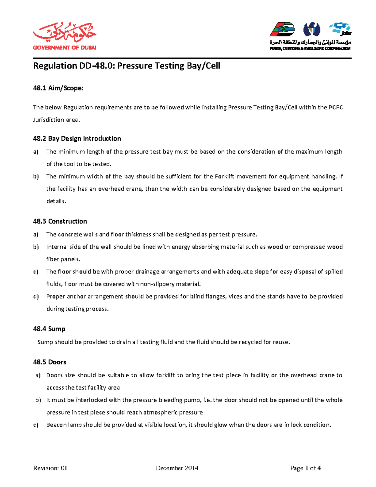 Regulation - Pressure Testing Facility Rev.01,dec 14 - Regulation DD-48 ...