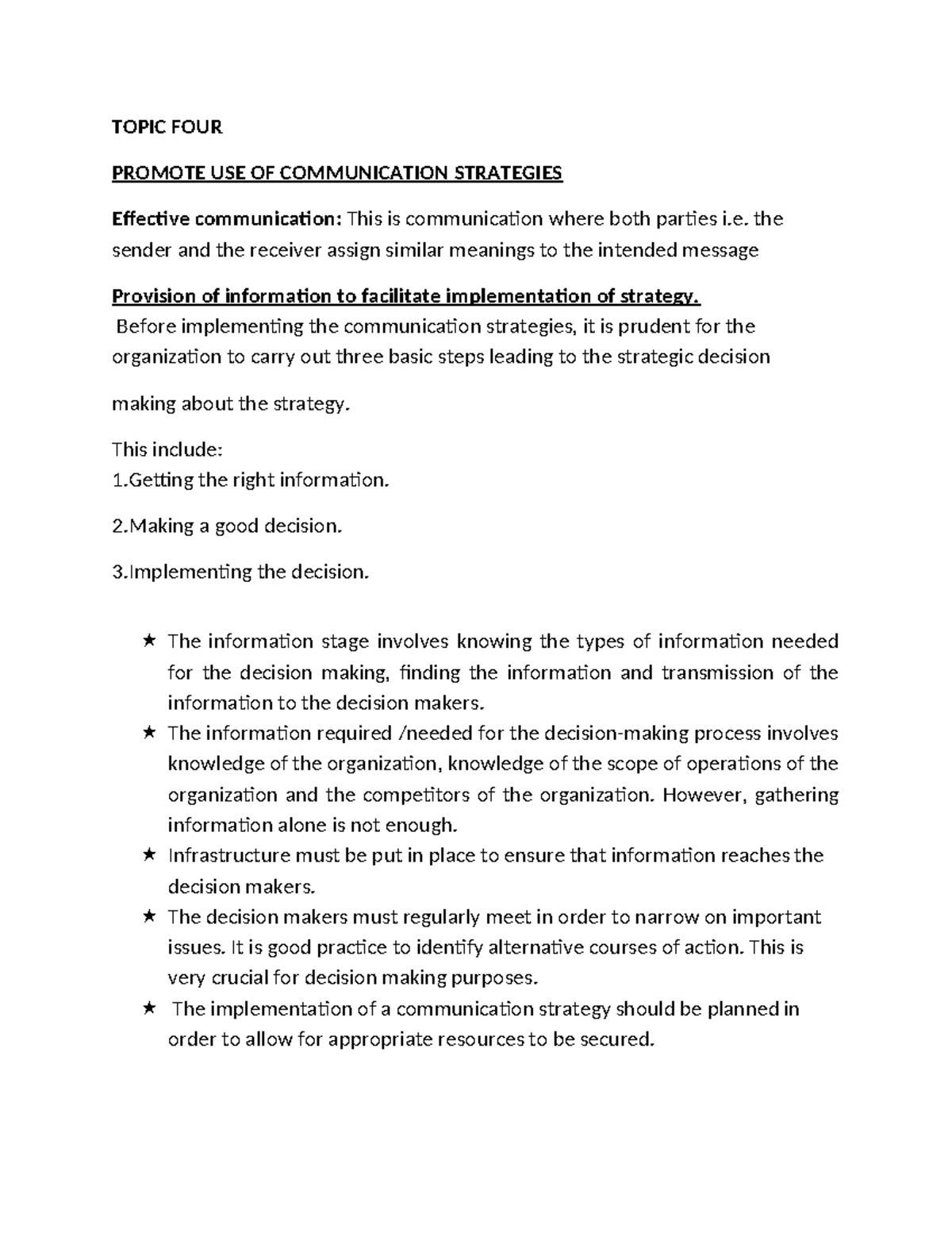 Comm skills topic 4 - TOPIC FOUR PROMOTE USE OF COMMUNICATION ...