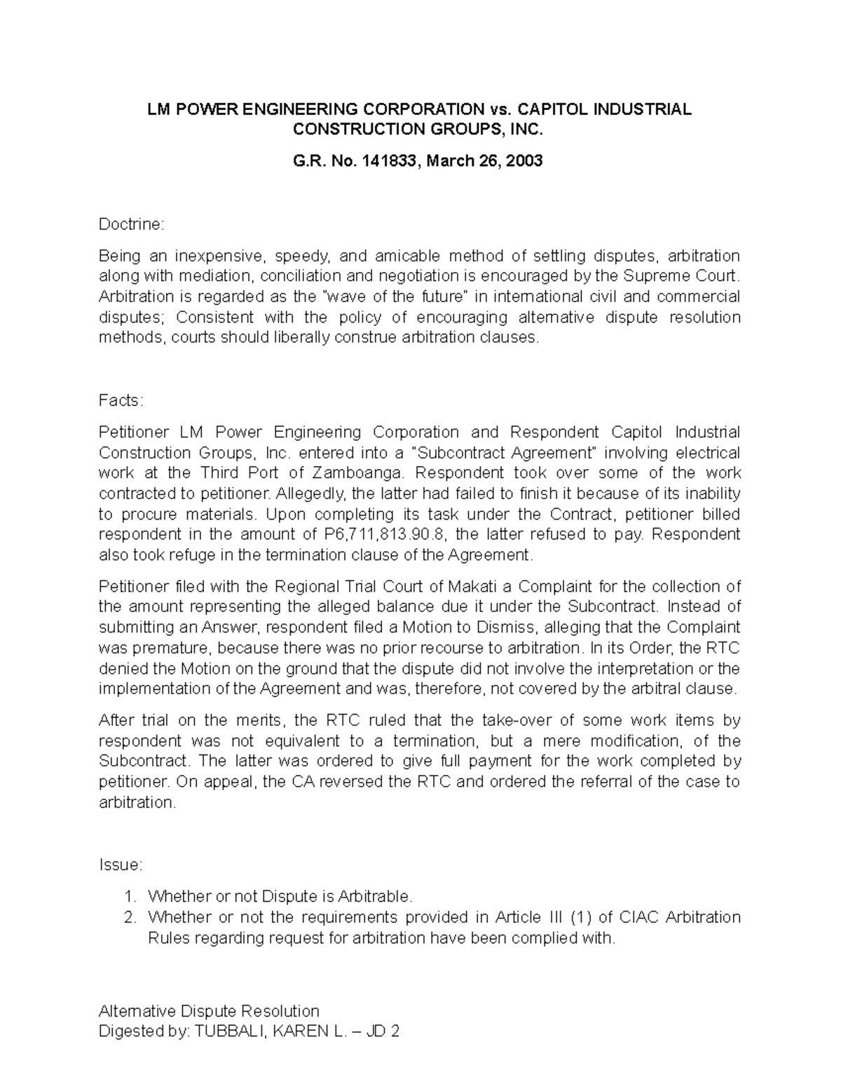 4. LM Power Engineering CORP. vs. Capitol Industrial - LM POWER ...