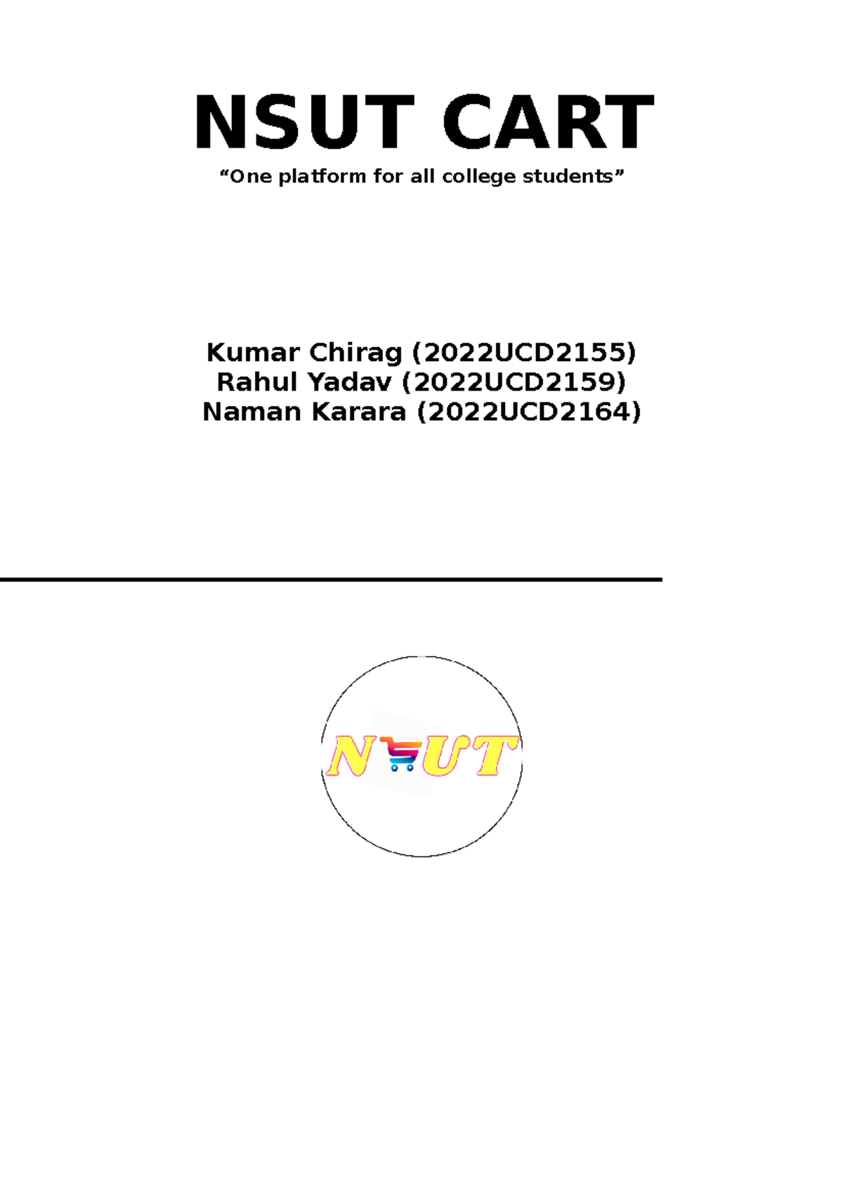 Documentation Nsut Cart - NSUT CART “One platform for all college ...