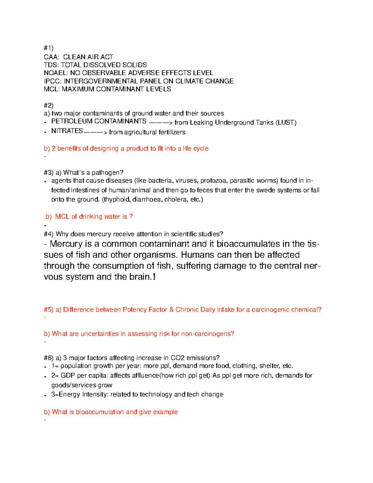 202 final answers word - #1) CAA: CLEAN AIR ACT TDS: TOTAL DISSOLVED ...