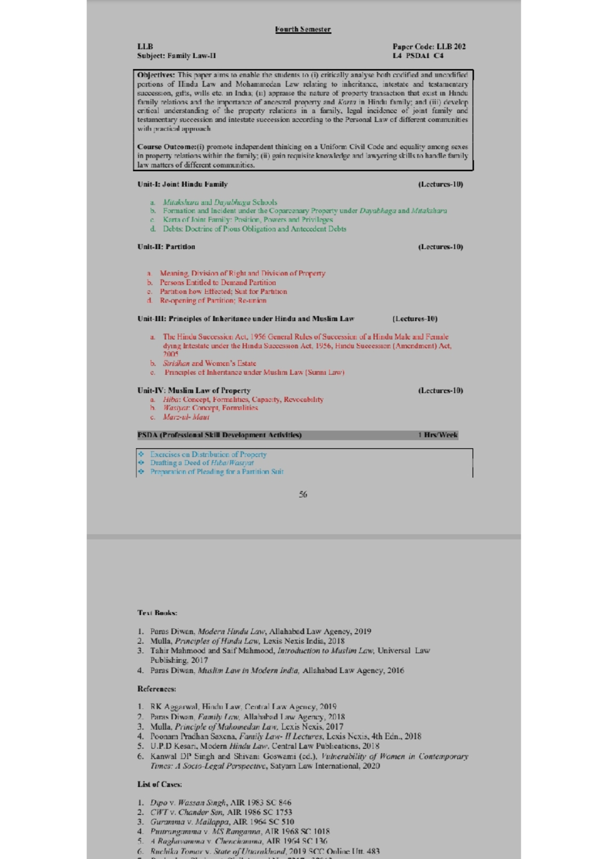 4th Sem Syllabus - Ballb - Studocu