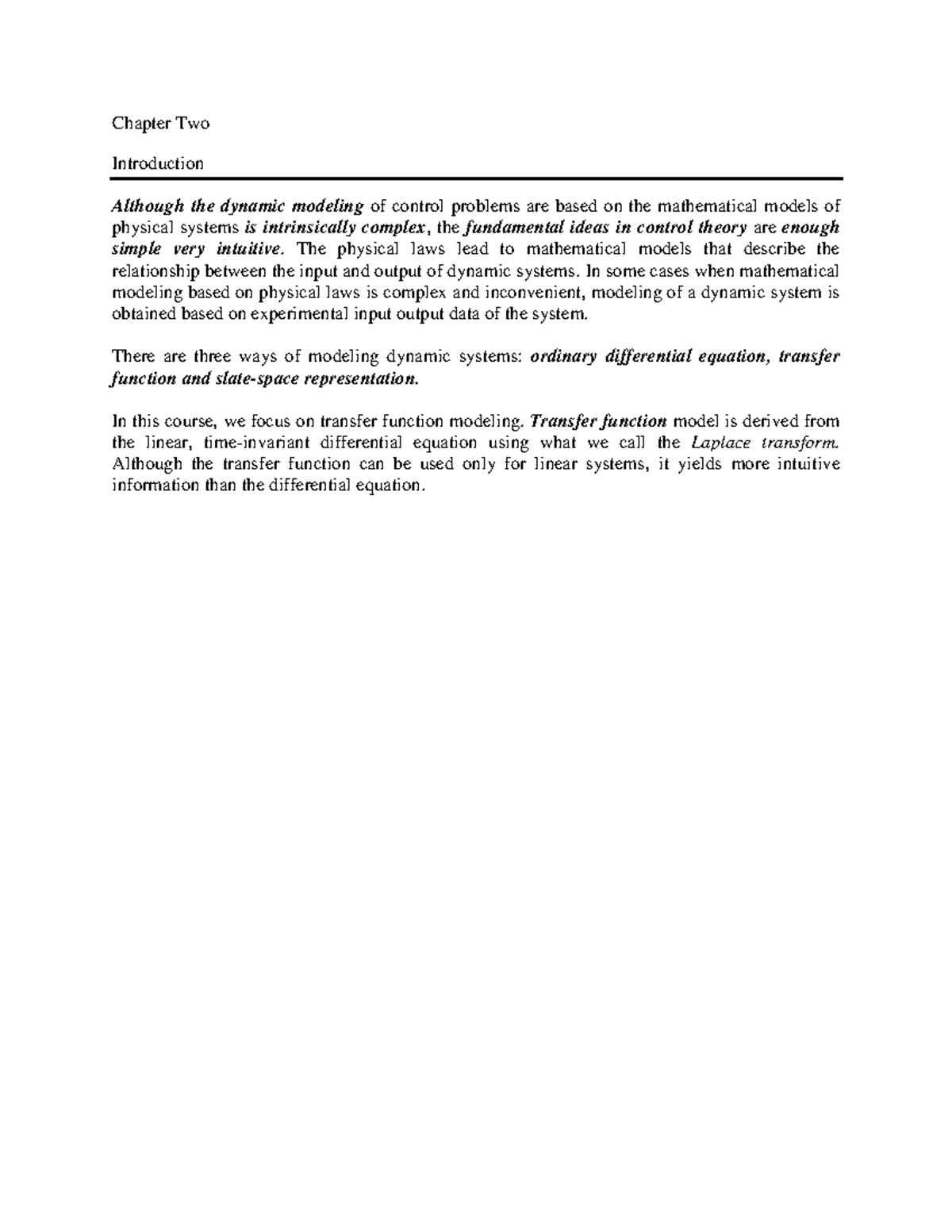 2 Introduction to control Engineering chaper two - Chapter Two ...