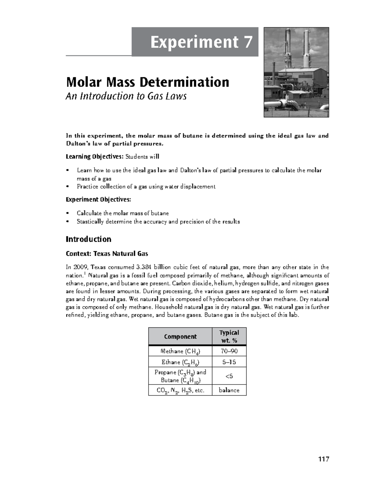 Experiment-7 - lab report - Molar Mass Determination An Introduction to ...