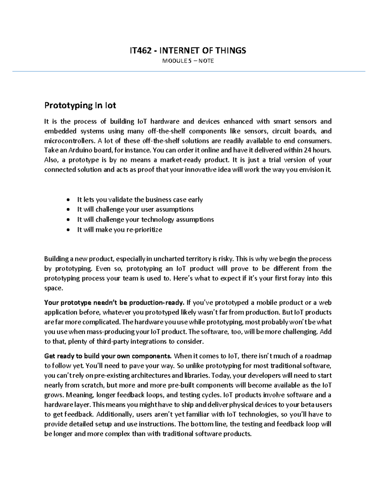 IOT Module V Note - IT462 - INTERNET OF THINGS MODULE 5 – NOTE ...