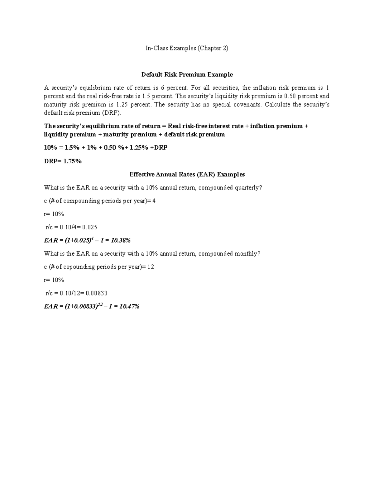 In-class examples (Chapter 2)- with solutions - In-Class Examples ...