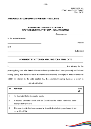 Hearing DATE Application - 106 - ANNEXURE 4 : HEARING DATE APPLICATION FORM ANNEXURE 4 : HEARING ...