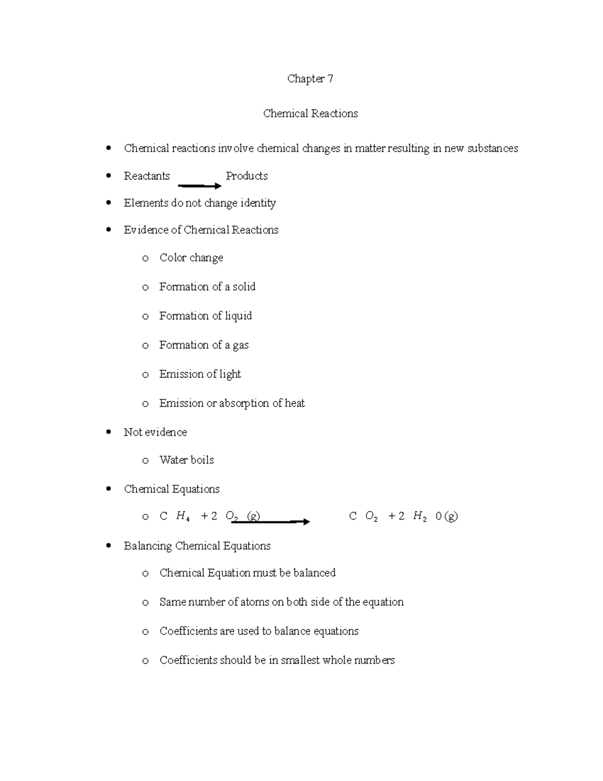Chapter 7 - dont remember prof - Chapter 7 Chemical Reactions Chemical ...