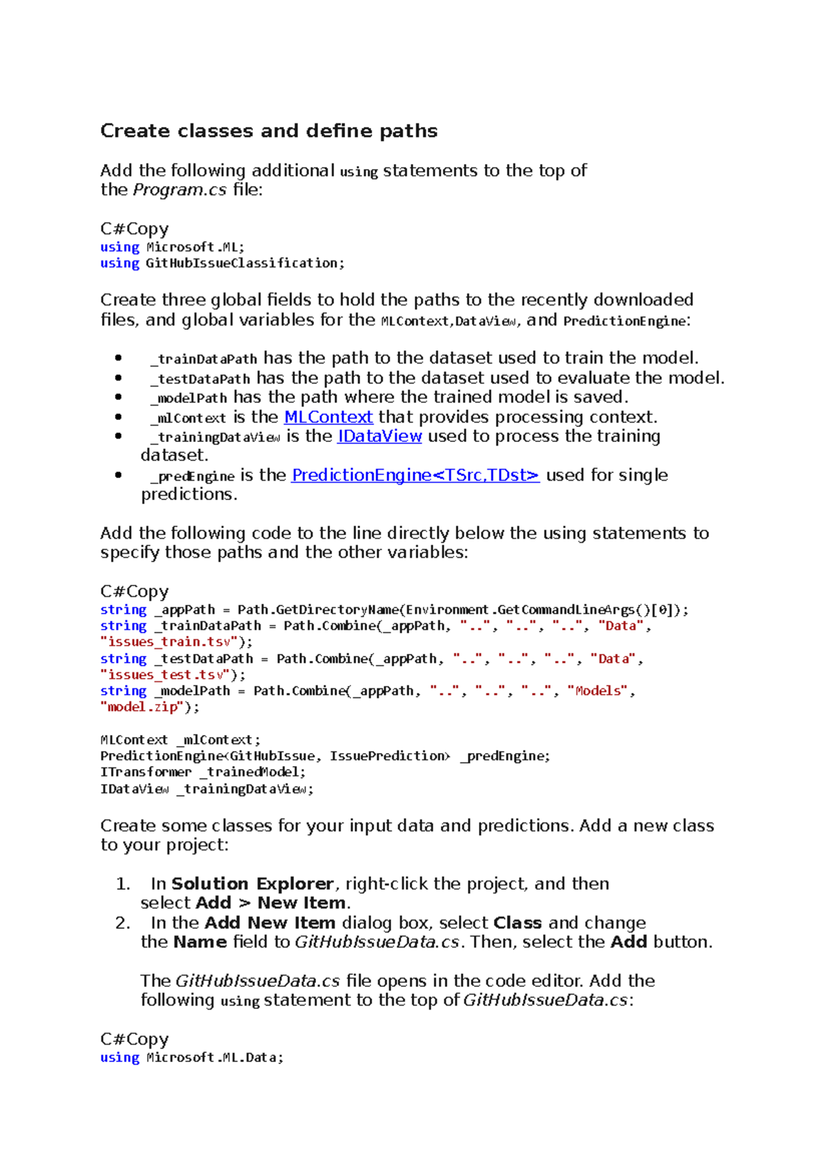 Create Classes And Define Paths Testdatapath Has The Path To The Dataset Used To Evaluate The 