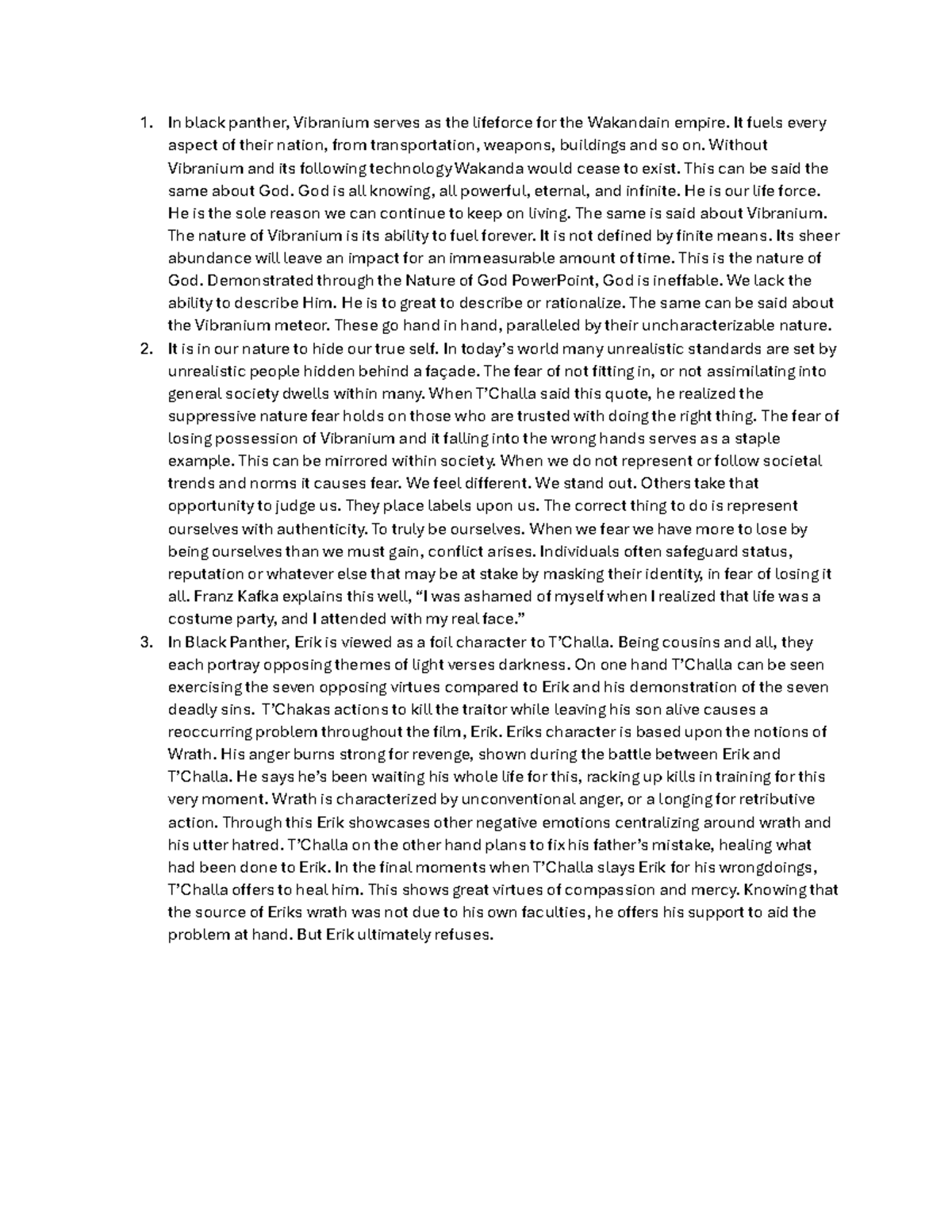 Rel Black Panther Questions - In black panther, Vibranium serves as the ...