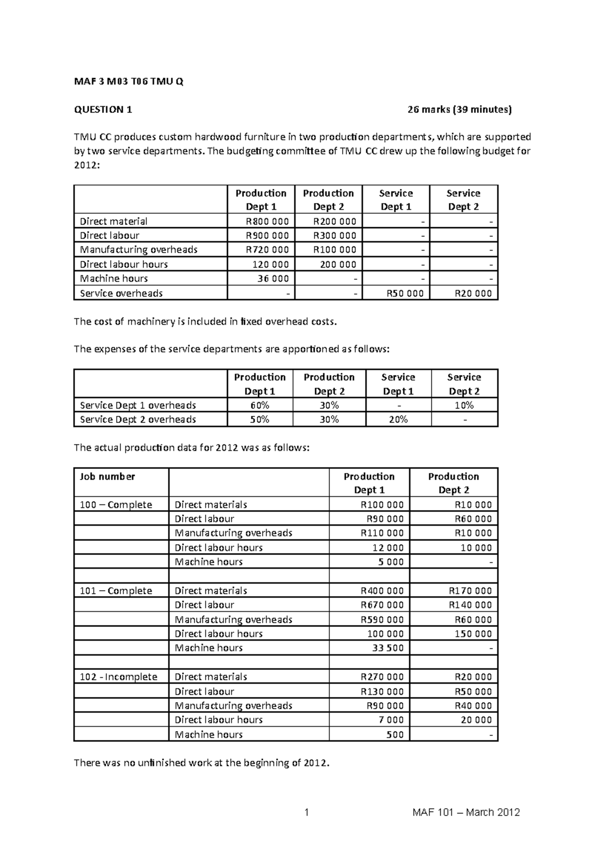 MAF 3 M03 T06 TMU Q - module 3 tutorial - MAF 3 M03 T06 TMU Q QUESTION ...