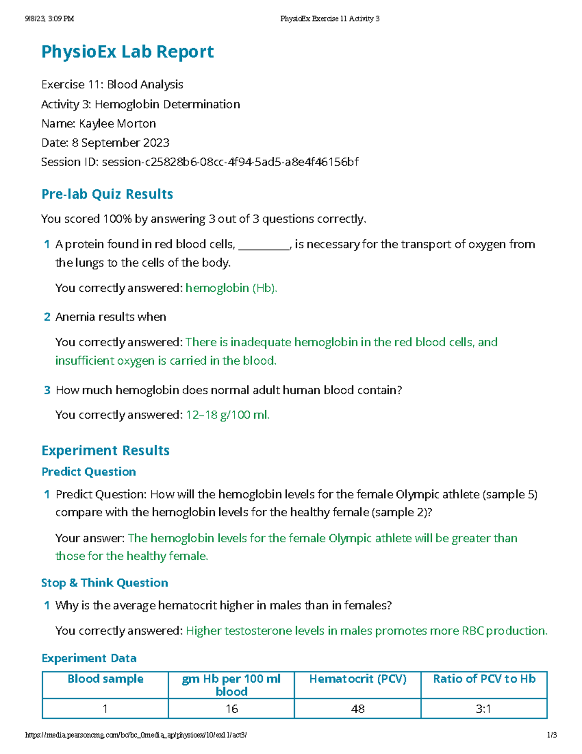 Physio Ex Exercise 11 Activity 3 Pearsoncmg Bc Bc 0media Ap Physioex