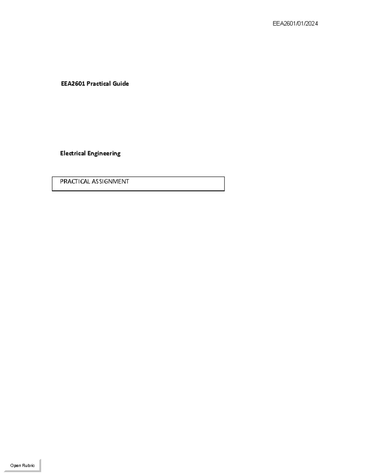 EEA2601 Practical Guide 01 2024 edited - EEA2601/01/202 4 EEA2601 ...