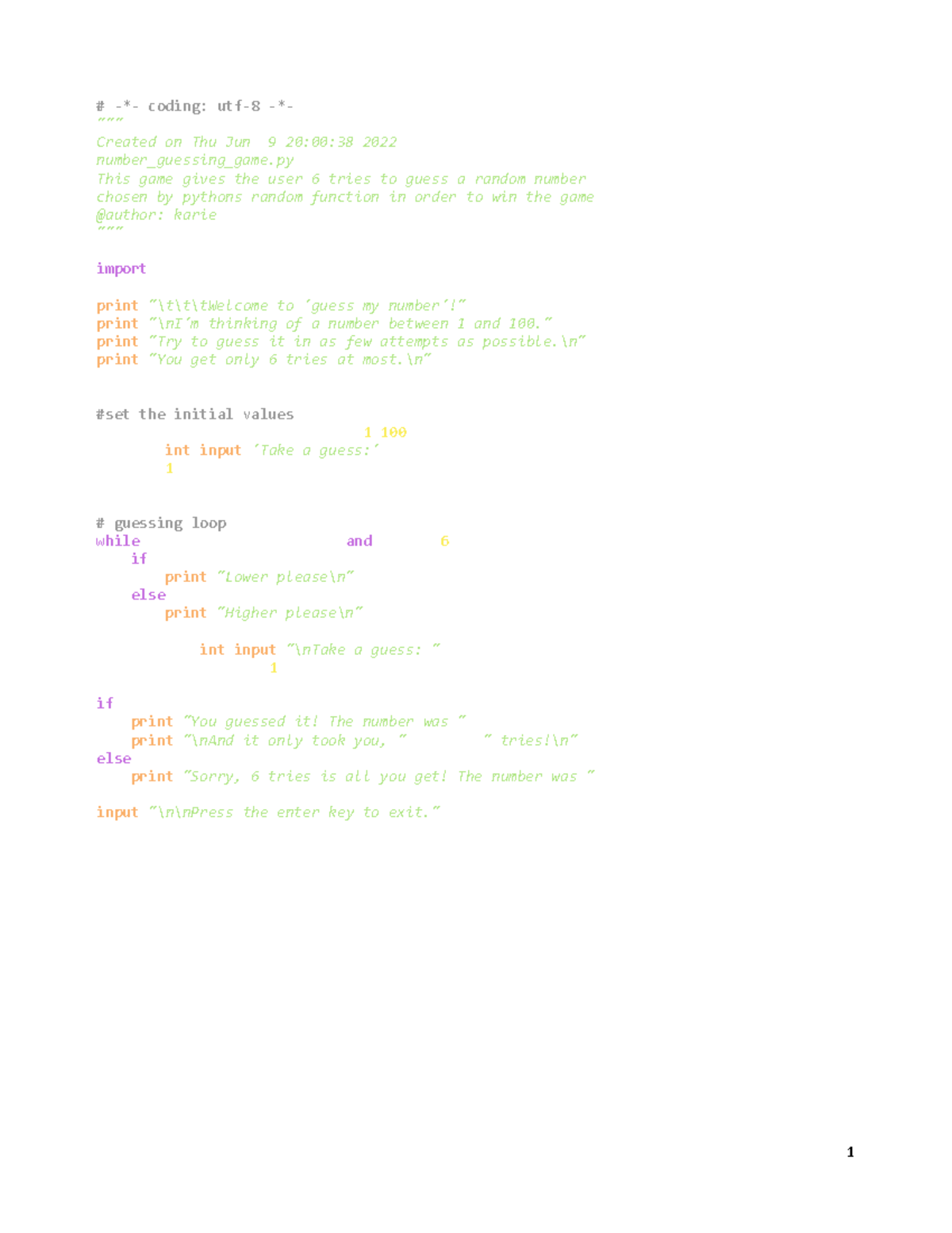 Programming lab 3.4 - coding: utf-8 - """ Created on Thu Jun 9 20:00:38 ...