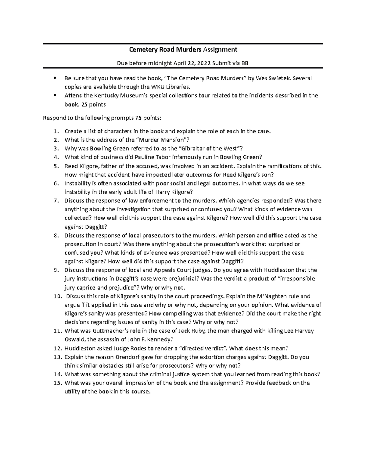 Cemetery Road Murders Assignment(1)-2 - Cemetery Road Murders ...