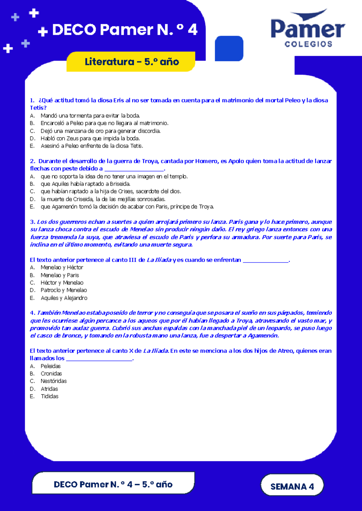 DECO S5 LITE Semana 4 I BIM 2024 - DECO Pamer N. ° 4 Literatura - 5 ...